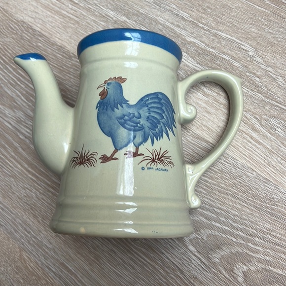 Kitchen | No Lid 1983 Vintage Jacaman Rooster Country Blue Coffee Tea ...